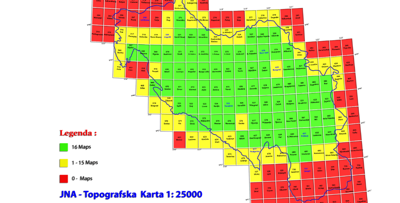 Topografska karta SFRJ, koju je izradila JNA! (FOTO, MAPA) - Dobro došli!